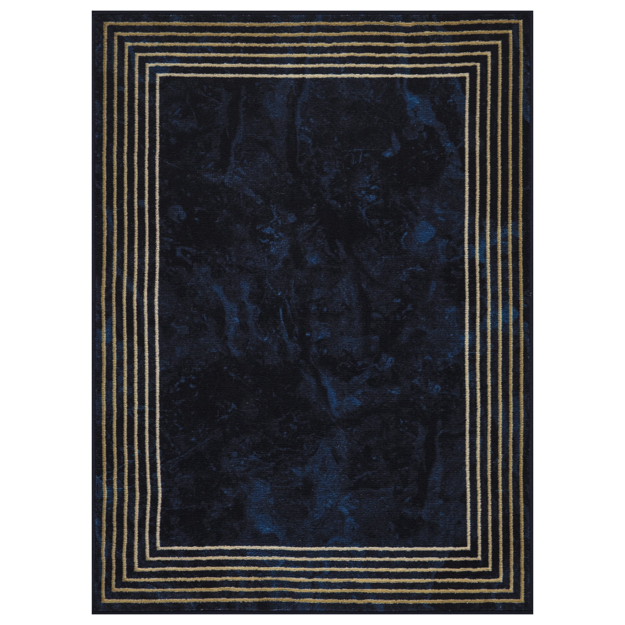 Ottomanson Machine Washable Non-Slip Rubberback Border 5x7 Indoor Area ...