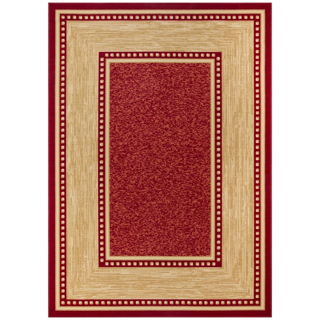 Ottomanson Non-Slip Area Rug for Living Room 7x10 Rubberback Border ...