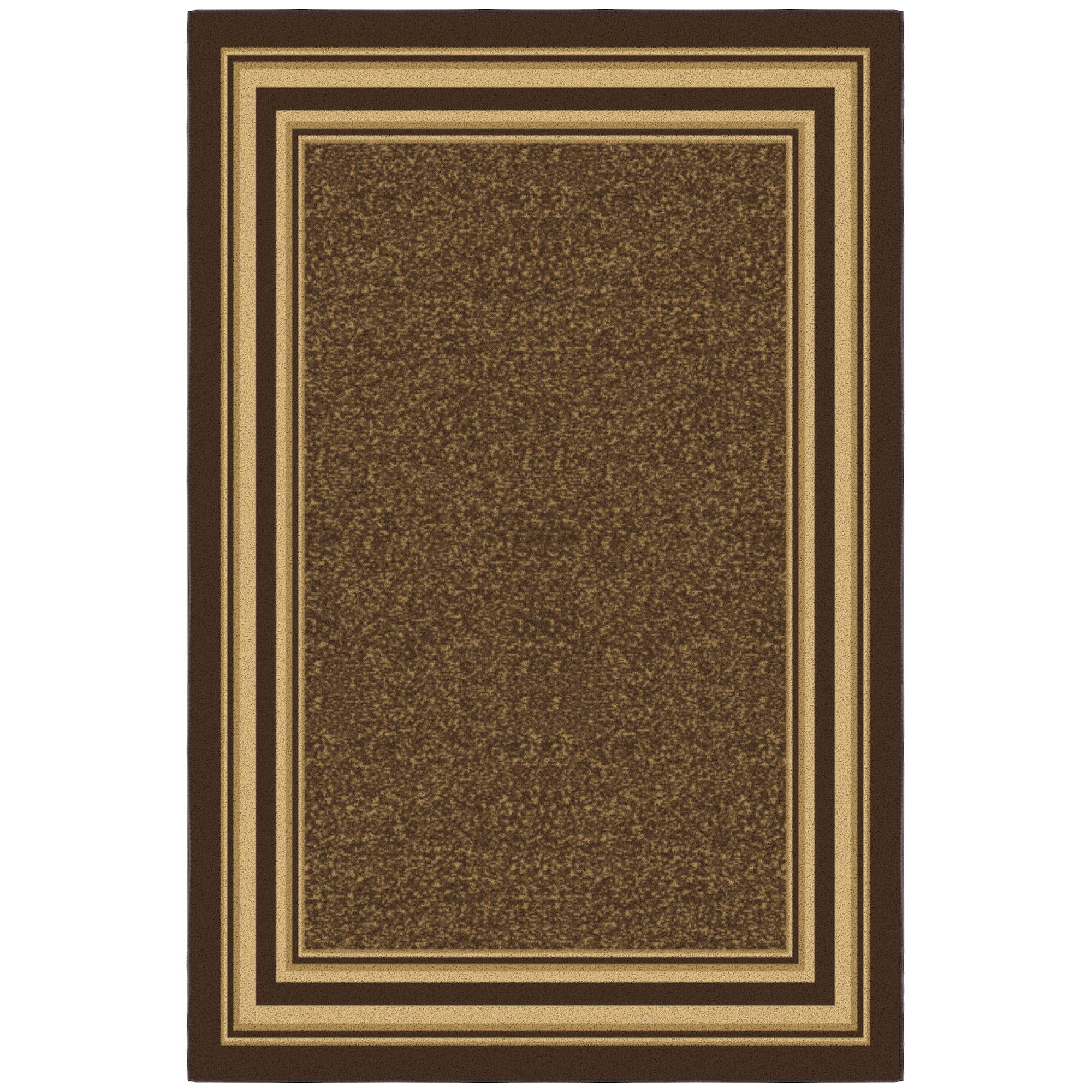 Ottomanson Machine Washable Non-Slip Rubberback Bordered 5x7 Indoor ...