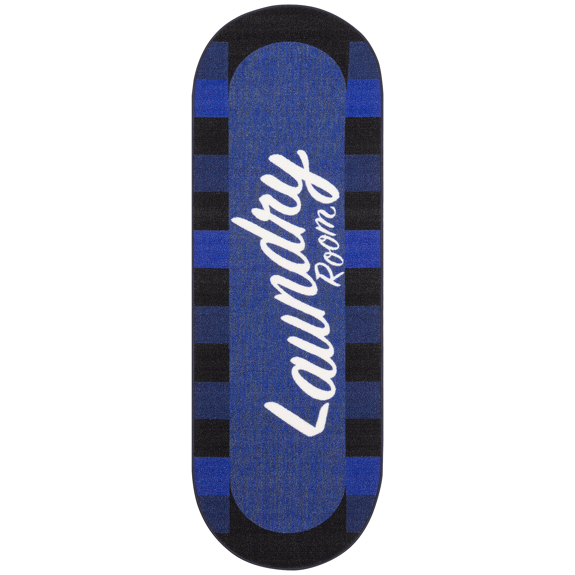 Ottomanson Non-Slip Rubberback Checkered 2x5 Laundry Room Runner Rug ...