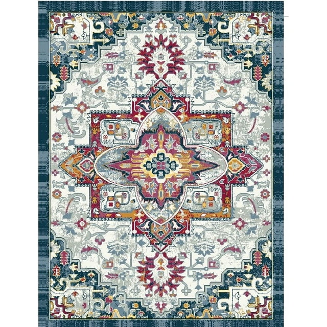 Ottomanson Non-Slip Rubberback Modern Medallion 2x3 Indoor Area Rug, 2 ...