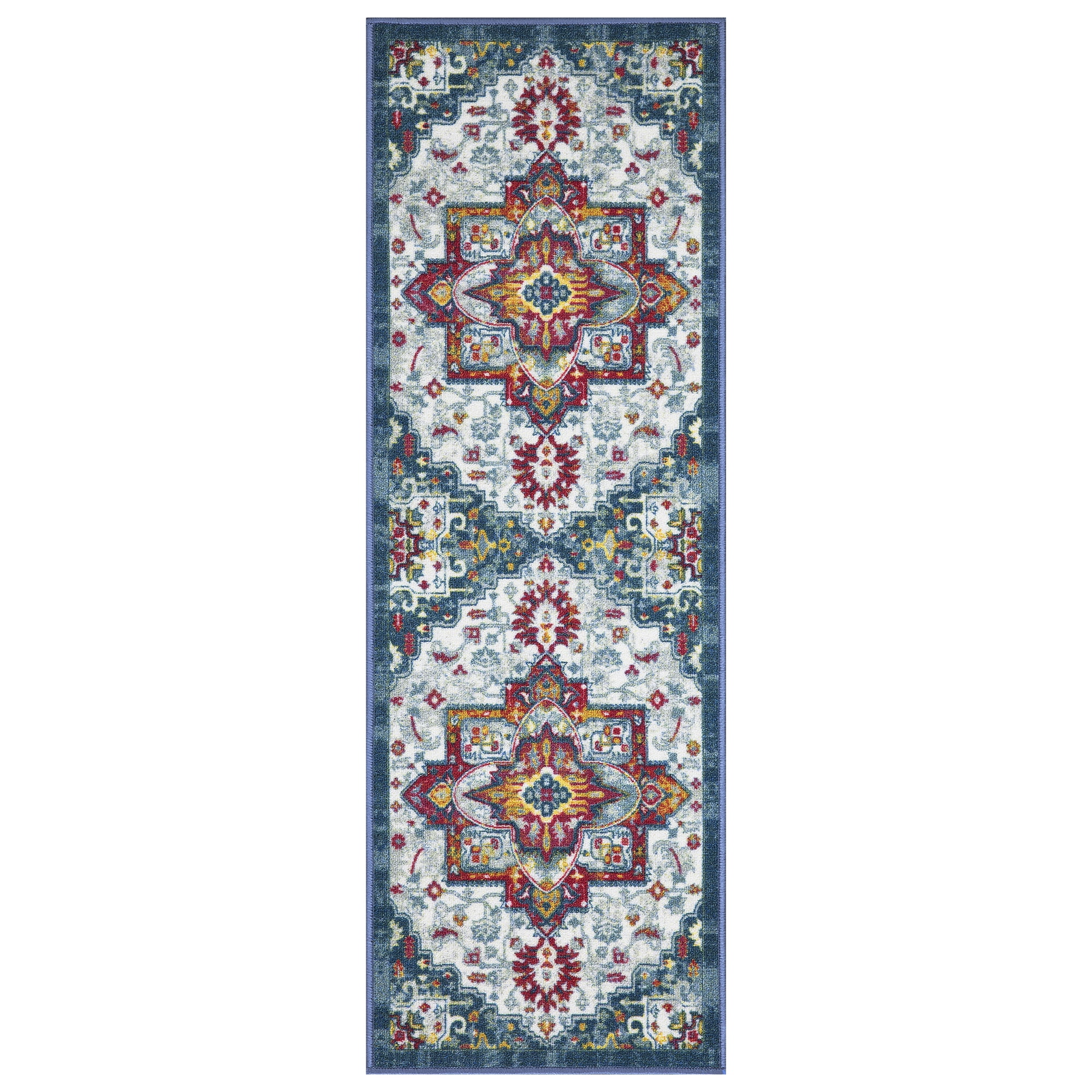 Ottomanson Machine Washable Non-Slip Rubberback 2x5 Runner Rug Gray ...