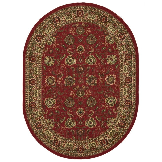 Ottomanson Non-Slip Rubberback Oriental 5x7 Indoor Oval Area Rug, 5' x ...
