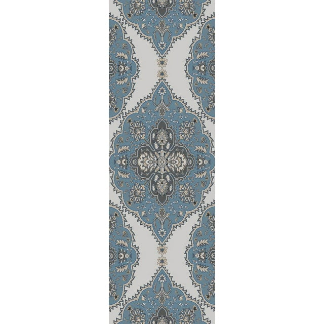 Ottomanson Machine Washable Non-Slip Rubberback Oriental Boho 2x5 ...