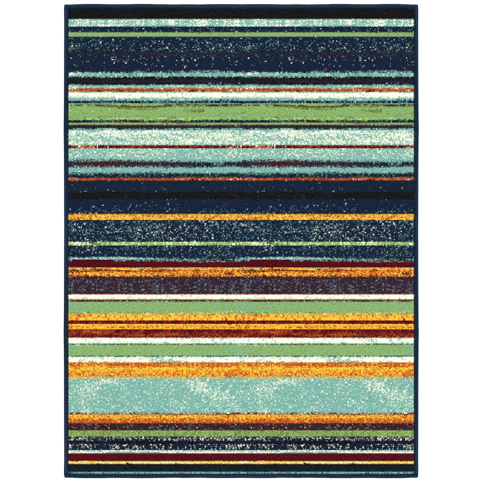 Ottomanson Non-Slip Rubberback Vintage Striped 2x3 Indoor Area Rug, 2'3 ...