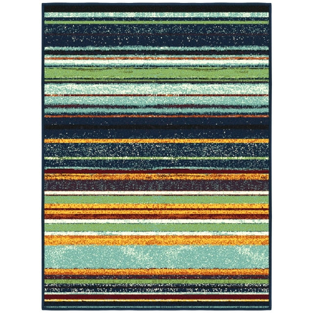 Ottomanson Machine Washable Non-Slip Rubberback Vintage Striped 2x3 ...