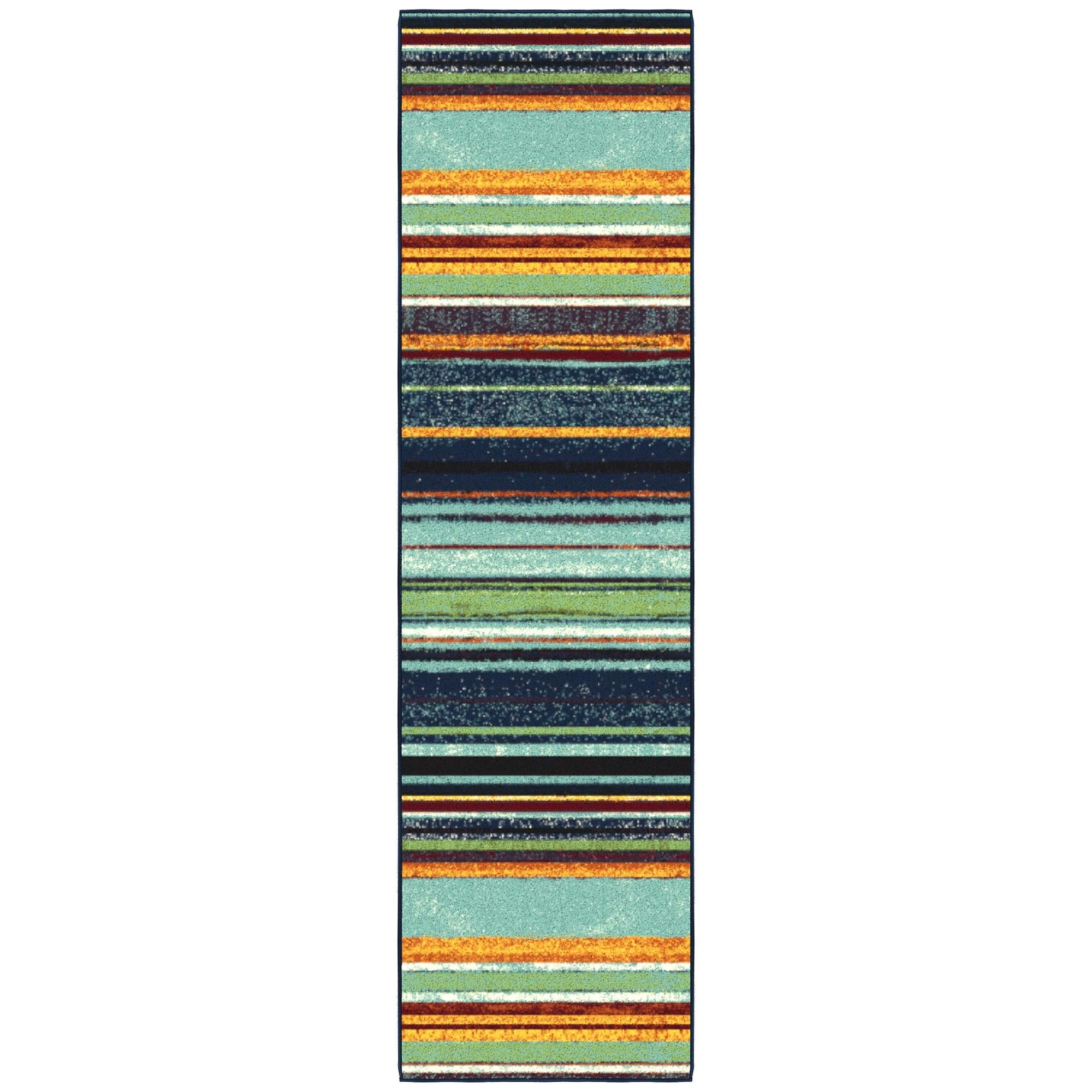 Ottomanson Non-Slip Rubberback Vintage Striped 2x7 Indoor Runner Rug, 1 ...