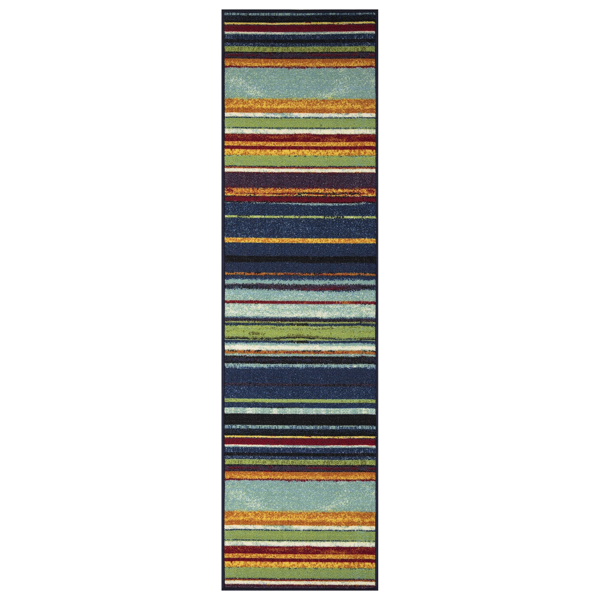 Ottomanson Machine Washable Non-Slip Rubberback Vintage Striped 2x7 ...