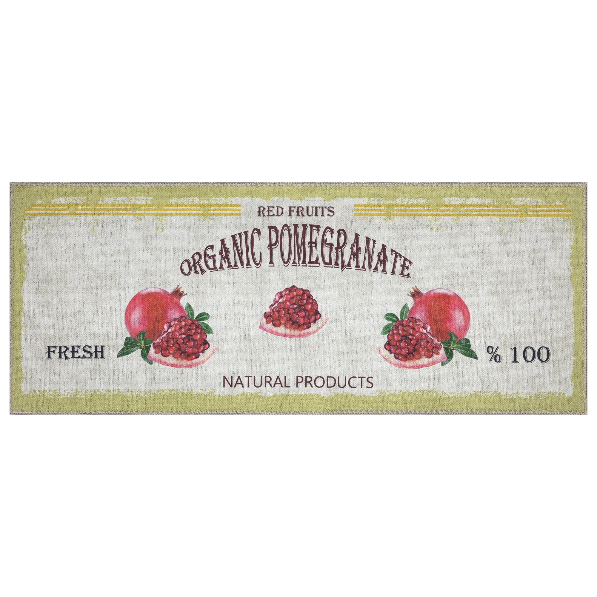 Ottomanson Machine Washable Pomegranate 2x5 Flatweave Cotton Kitchen ...