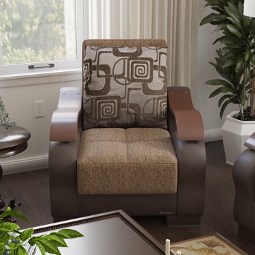 Ottomanson Ultimate Convertible Arm Chair, Brown Chenille - Walmart.com