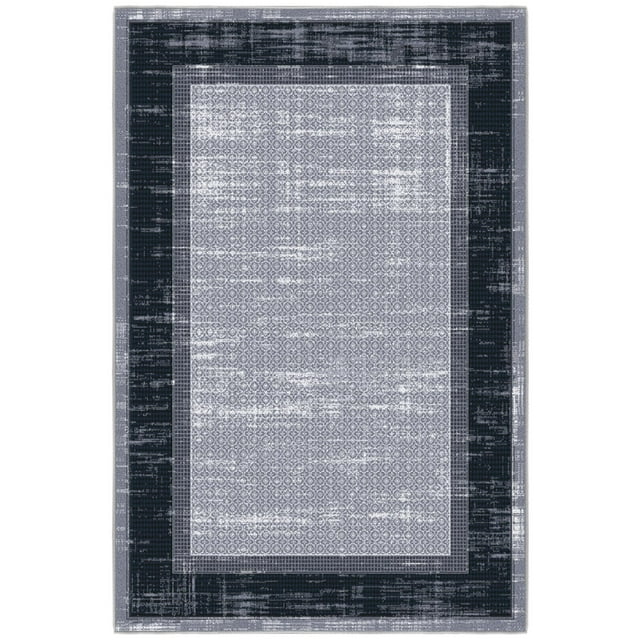 Ottomanson Non-Slip Area Rug for Living Room 3x5 Rubberback Border ...