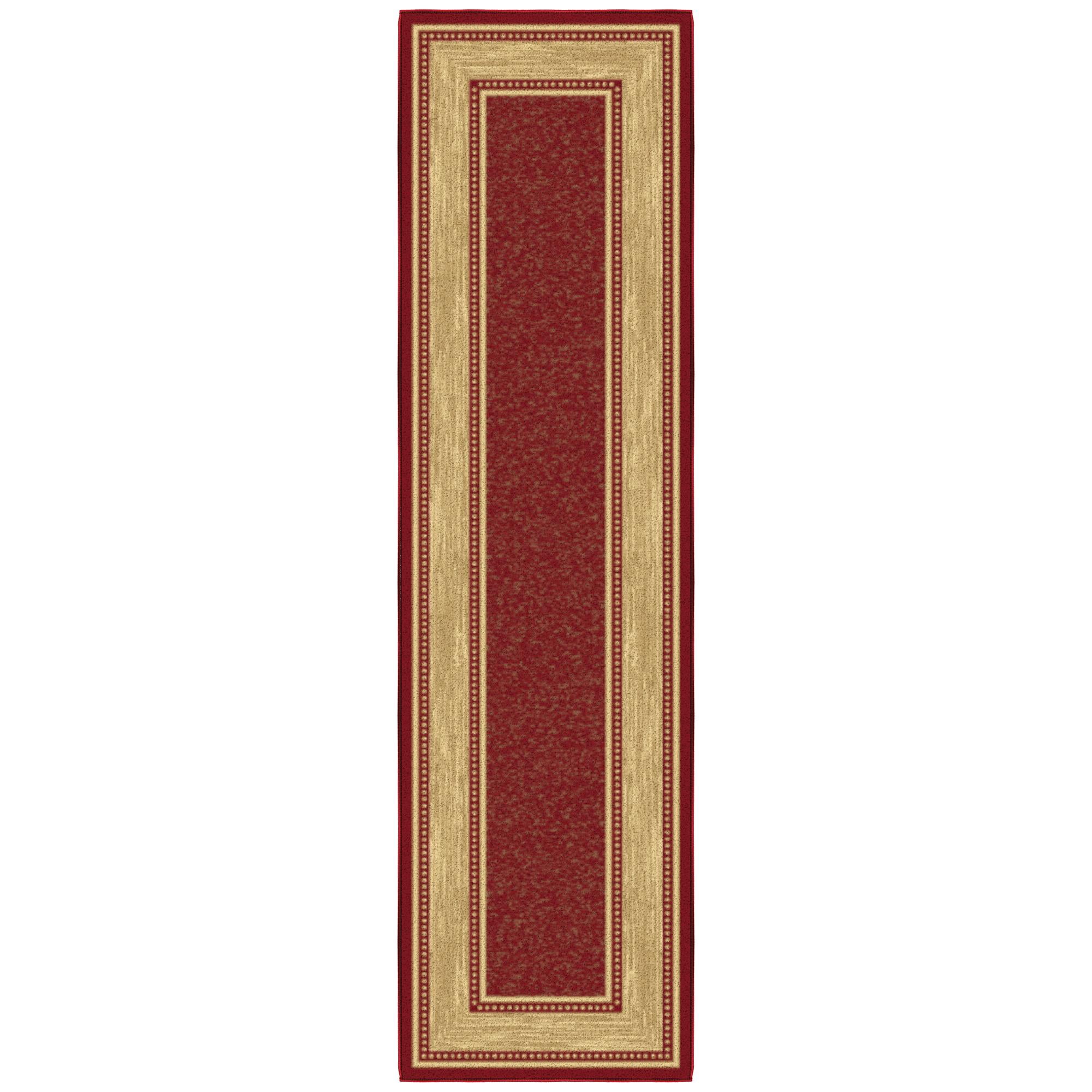 Ottomanson Non-Slip Hallway Runner Rug 2x7 Red/Beige Rubber Back Indoor ...