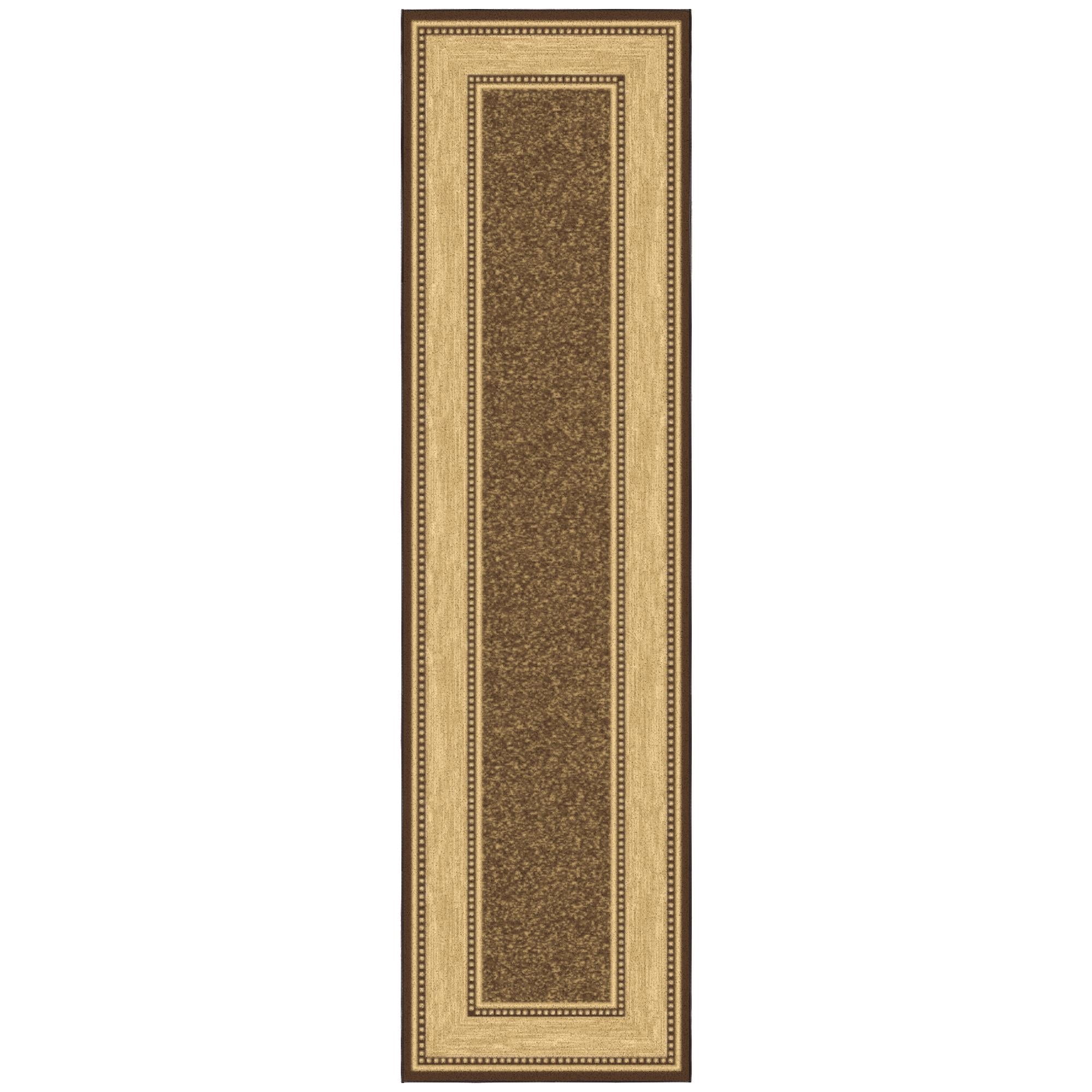Ottomanson Non-Slip Hallway Runner Rug 3x10 Rubberback Border Indoor ...