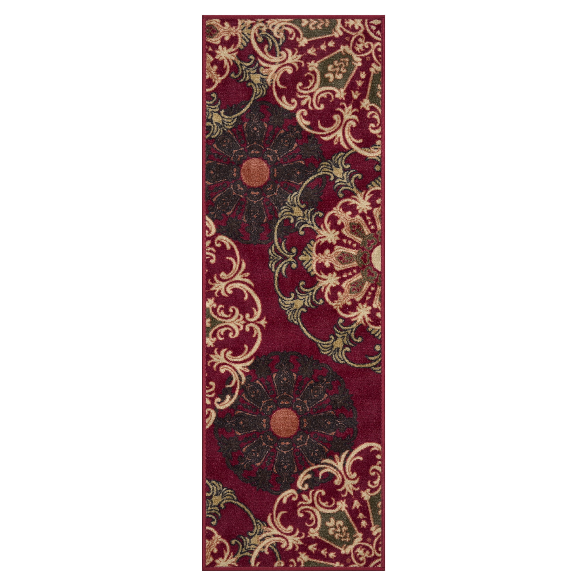 Ottomanson Non-Slip Boho 2x5 Indoor Runner Rug - Red - 20 x 59 ...