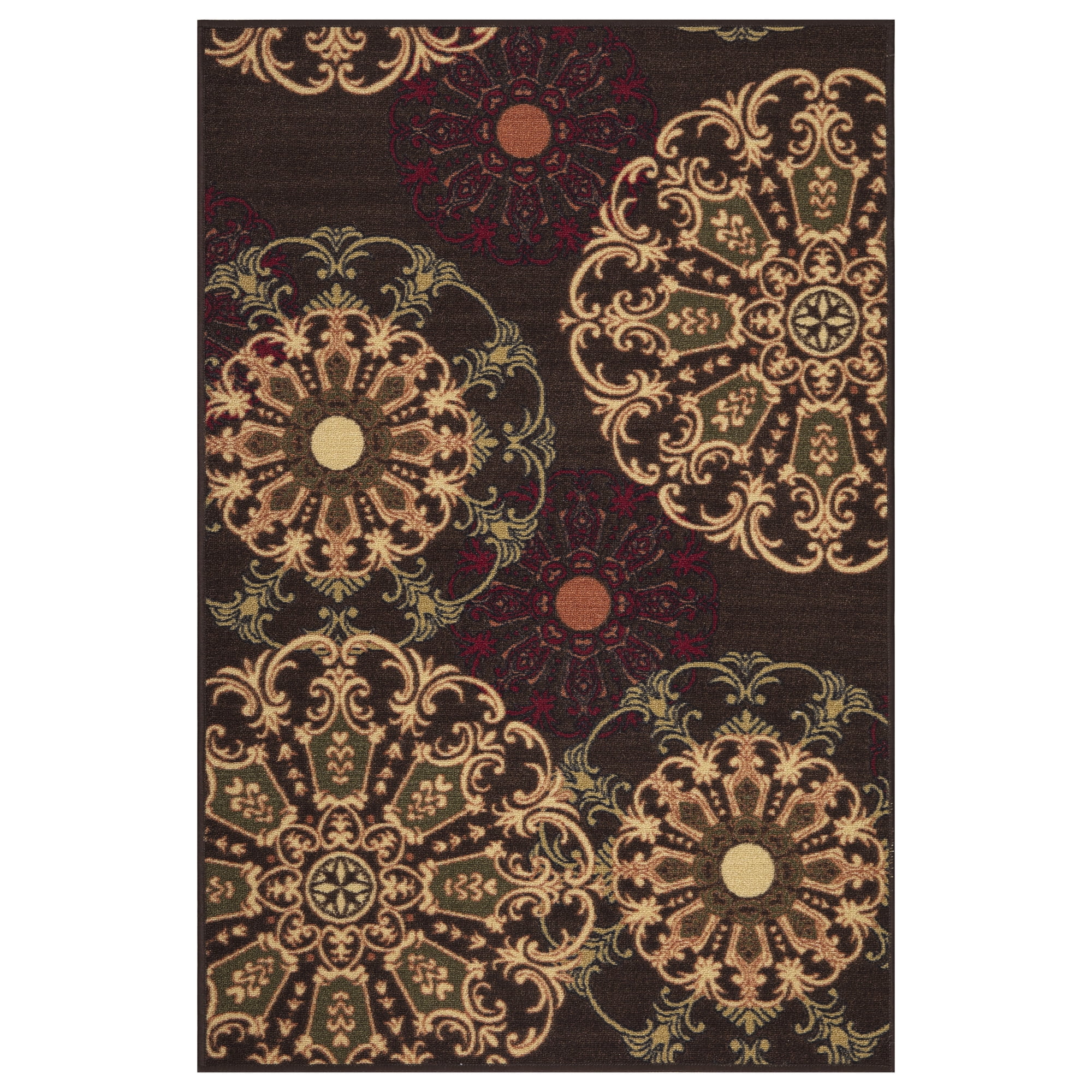 Ottomanson Non-Slip Rubberback Boho 3x5 Indoor Area Rug, 3'3" x 5 ...