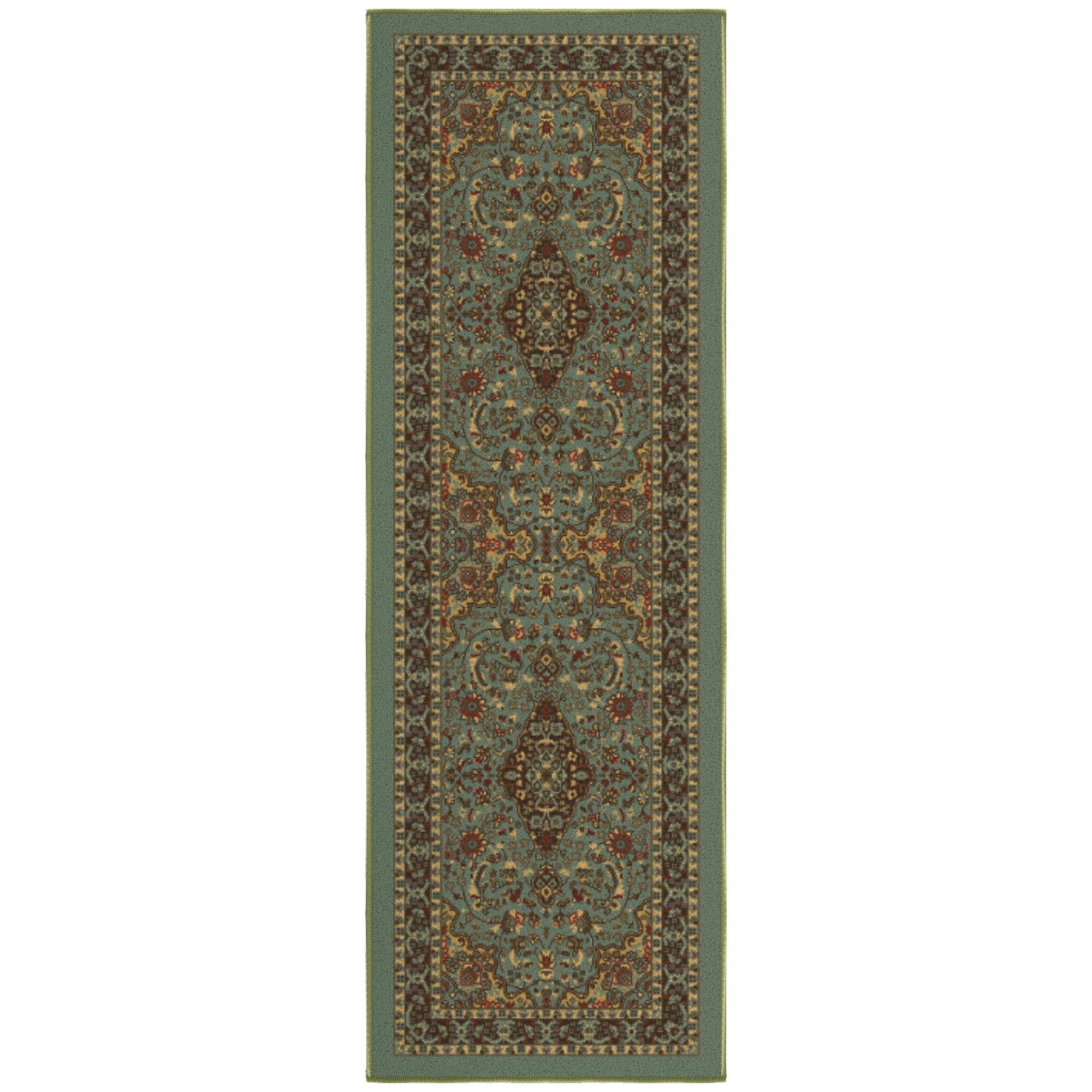 Ottomanson Medallion Bathroom Runner Rug 20" x 59" - Non Slip Low Pile ...