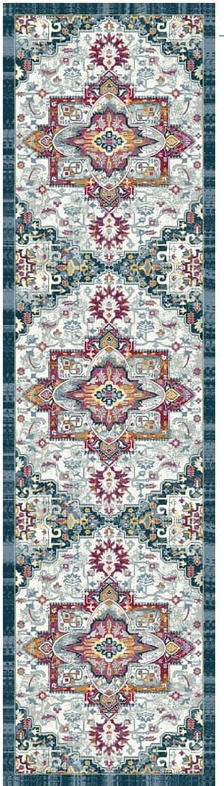 Ottomanson Non-Slip Rubberback Modern Medallion 2x7 Indoor Runner Rug ...