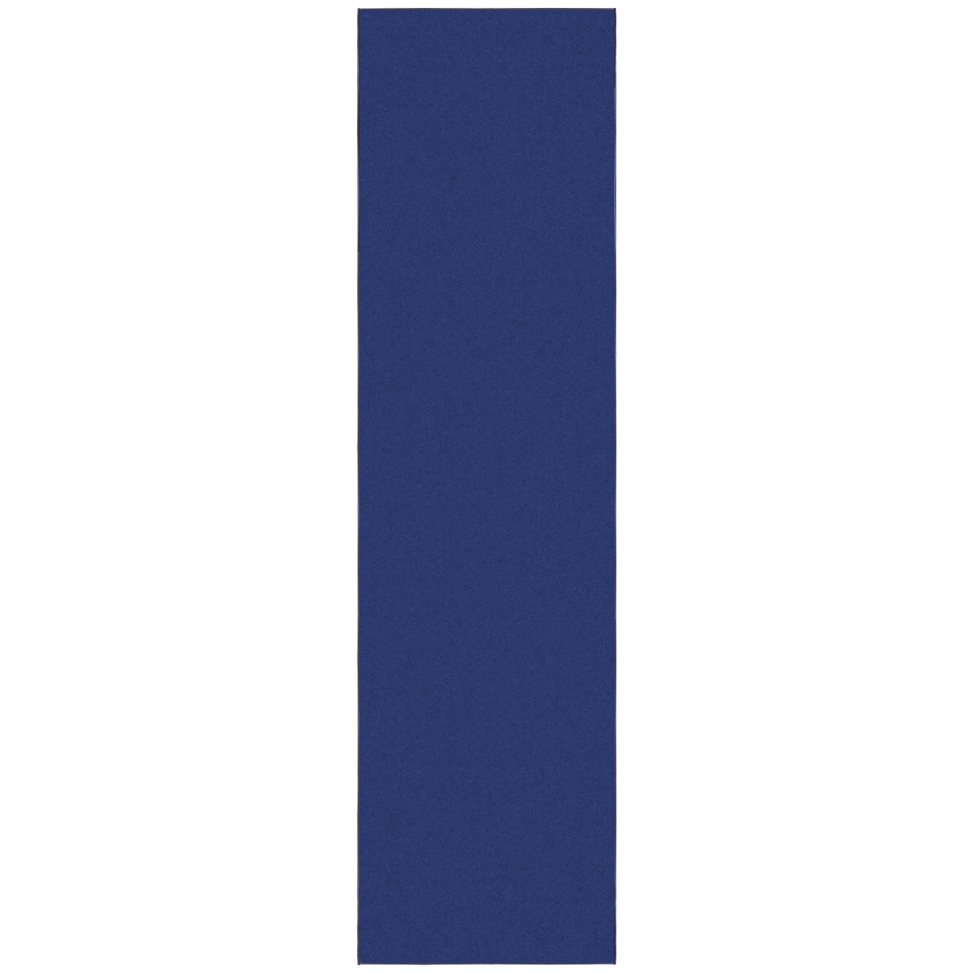 Ottomanson Navy Runner Rug - 27 x 910 - Slip Rubberback - Walmart.com