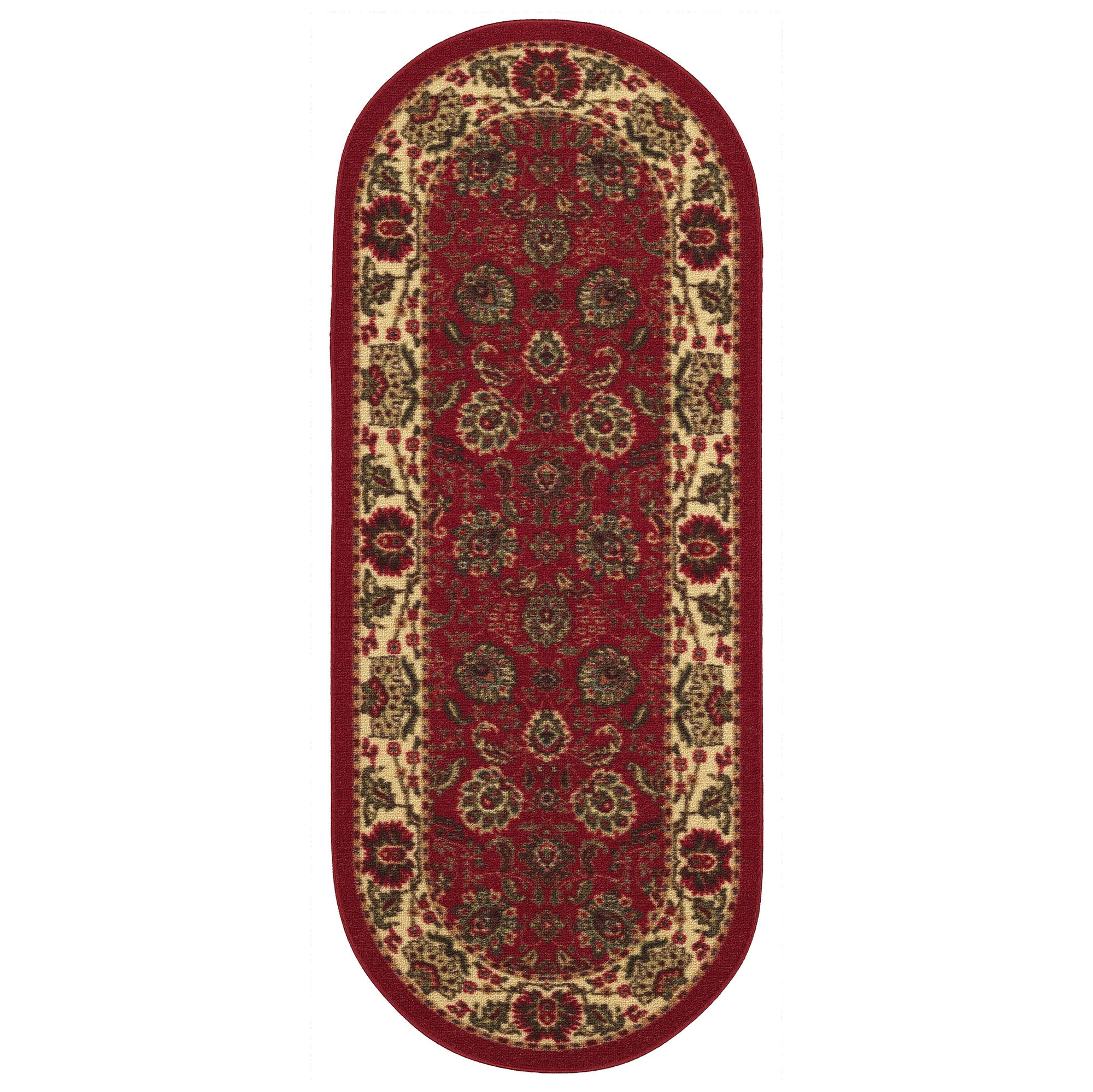 Ottomanson Non-Slip Rubberback Oriental 2x5 Indoor Oval Runner Rug, 20 ...