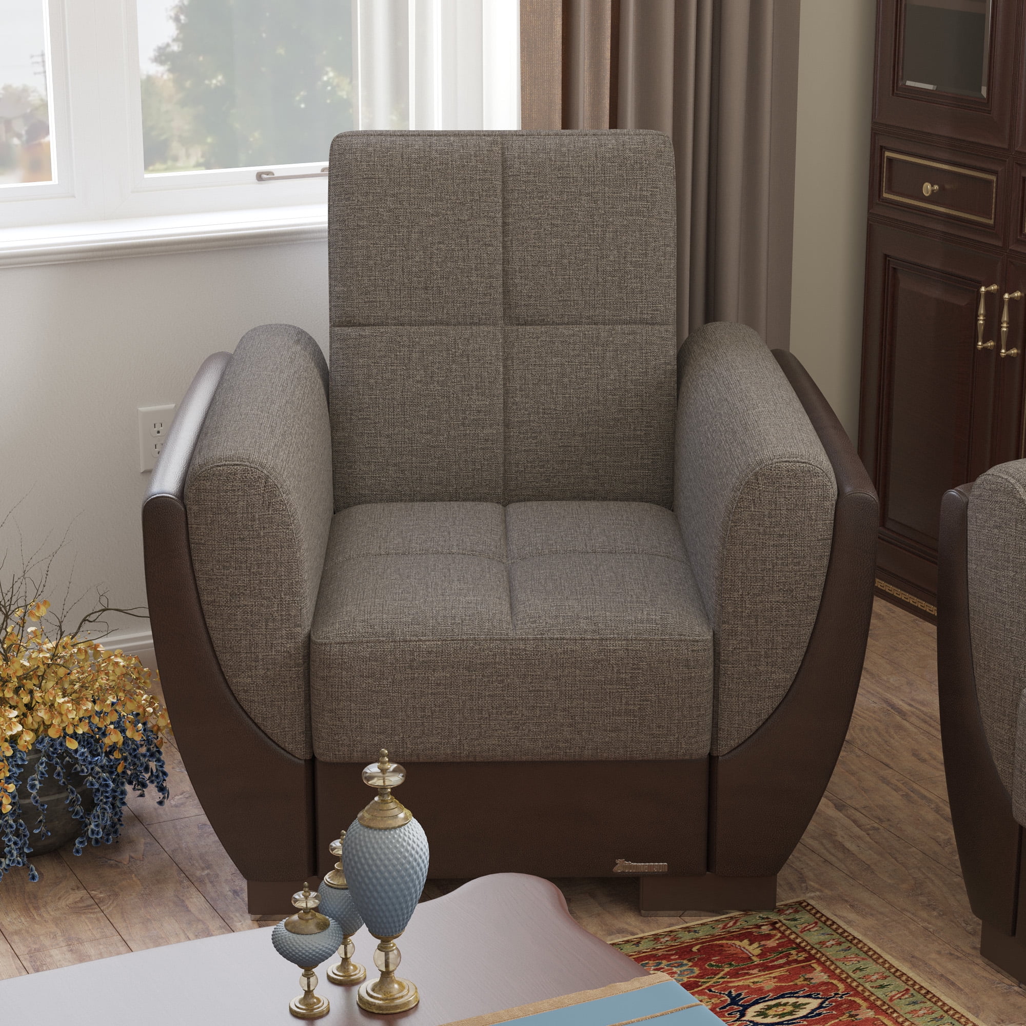 Ottomanson Origins Air Convertible Arm Chair, Brown Polyester - Walmart.com