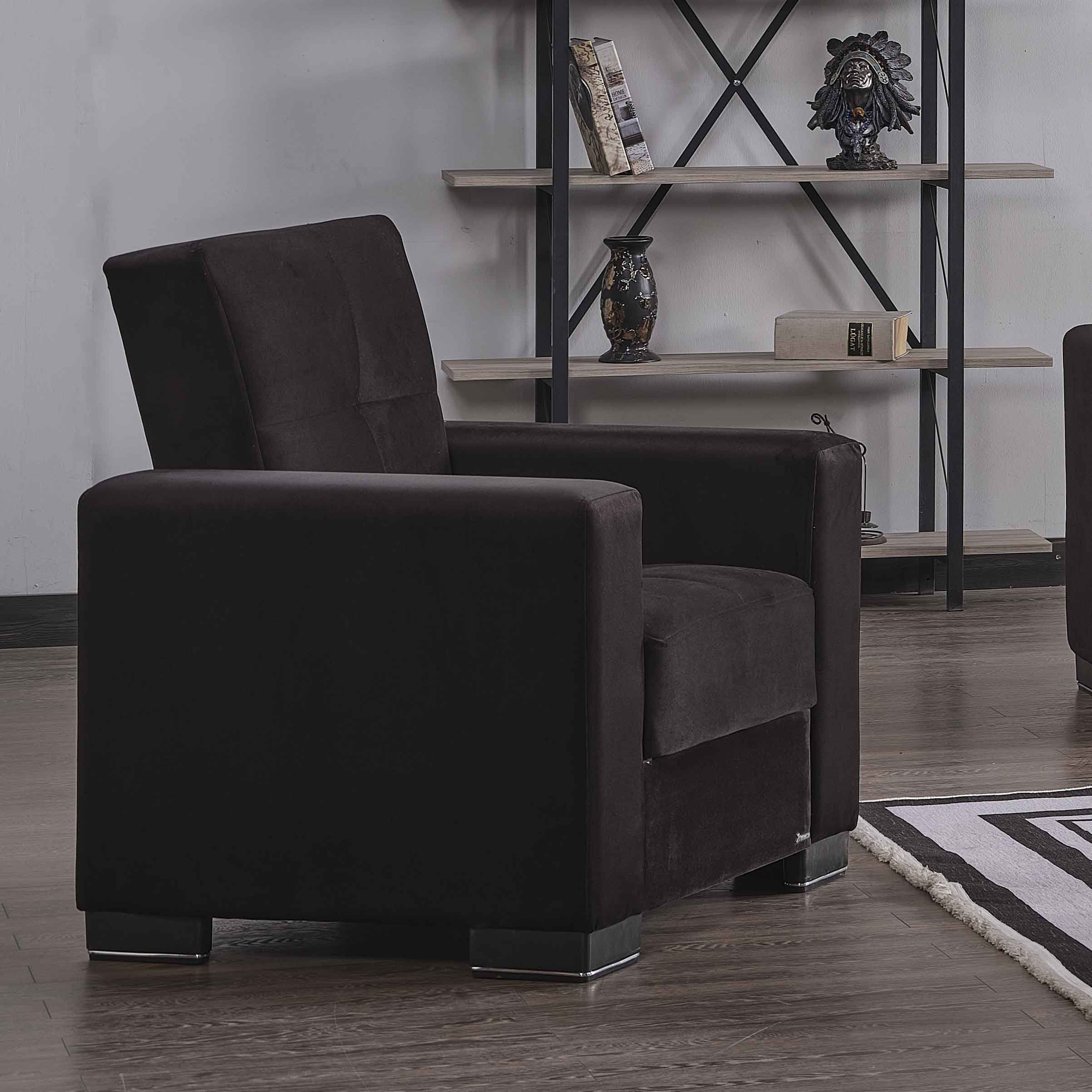 Ottomanson Origins Convertible Arm Chair, Black Microfiber - Walmart.com