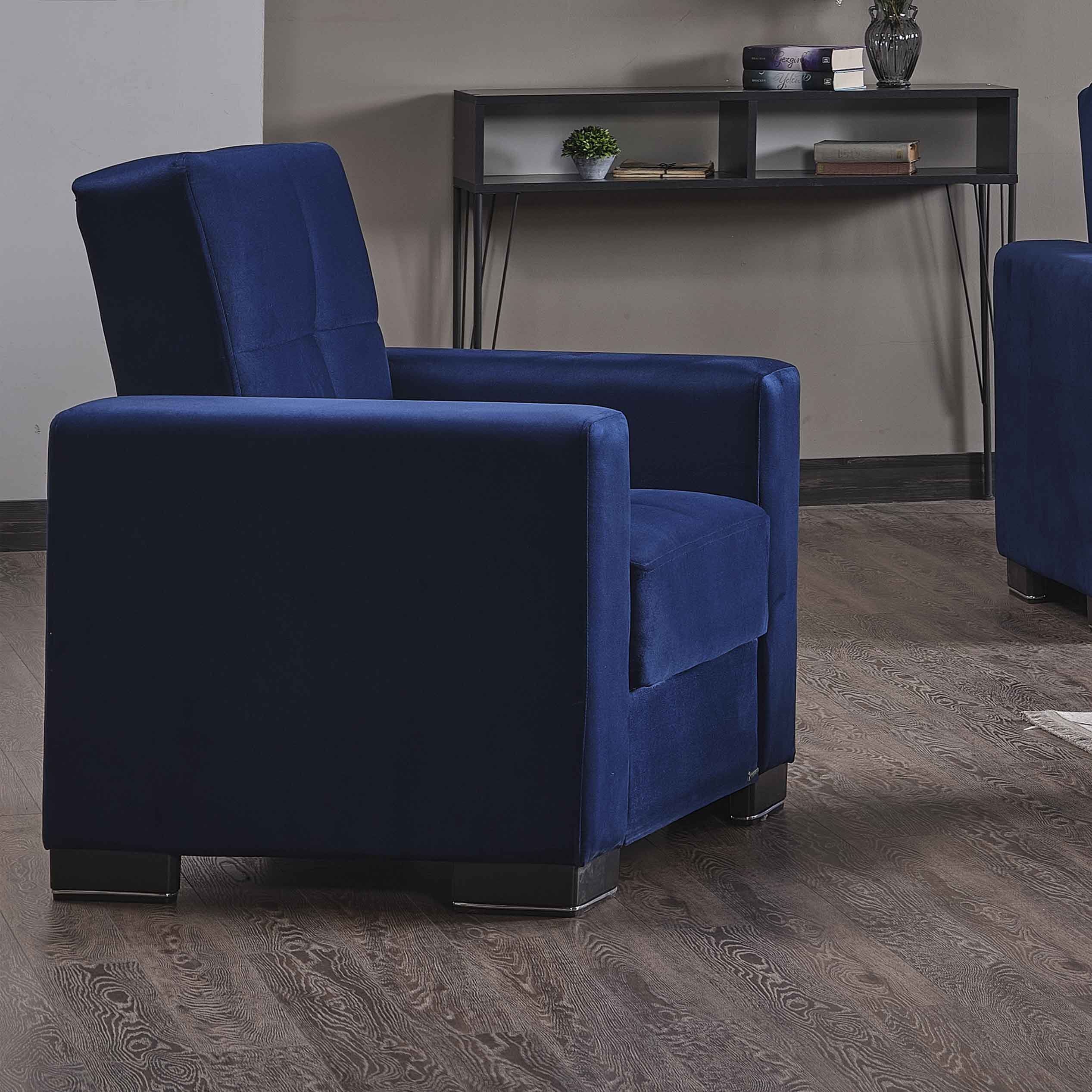 Ottomanson Origins Convertible Arm Chair, Blue Microfiber - Walmart.com