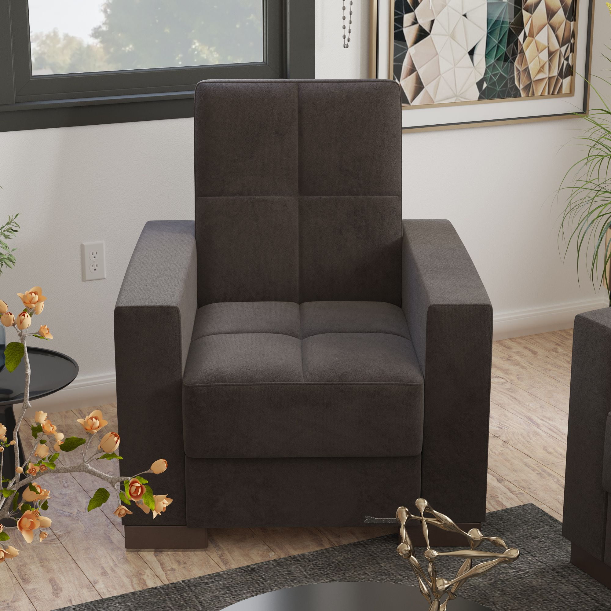 Free Shipping! Ottomanson Convertible Arm Chair Brown Microfiber with ...