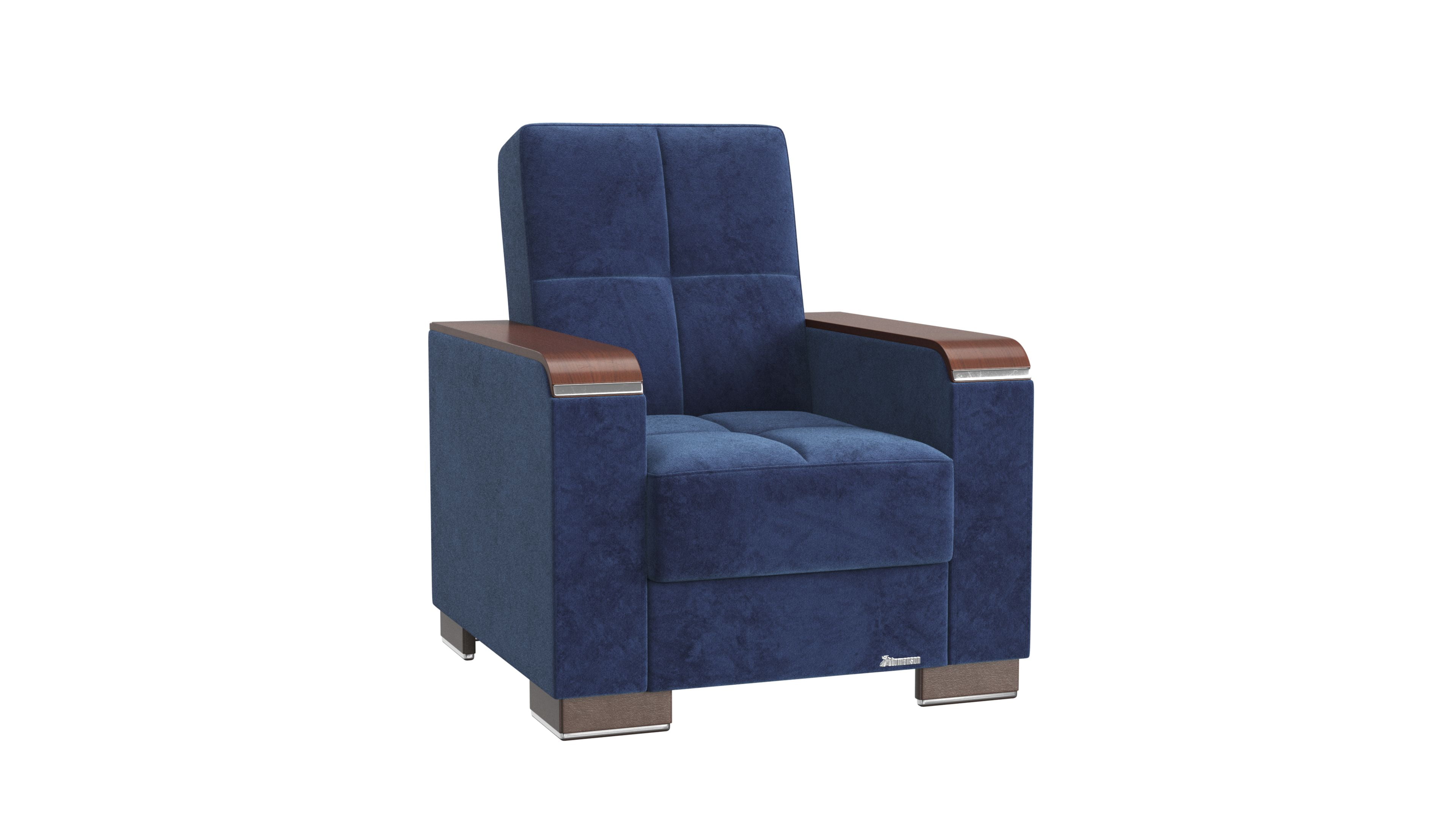 Ottomanson Origins X Convertible Arm Chair, Blue Microfiber - Walmart.com
