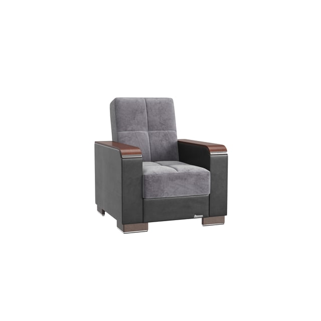 Ottomanson Origins X Convertible Arm Chair, Gray Microfiber - Walmart.com