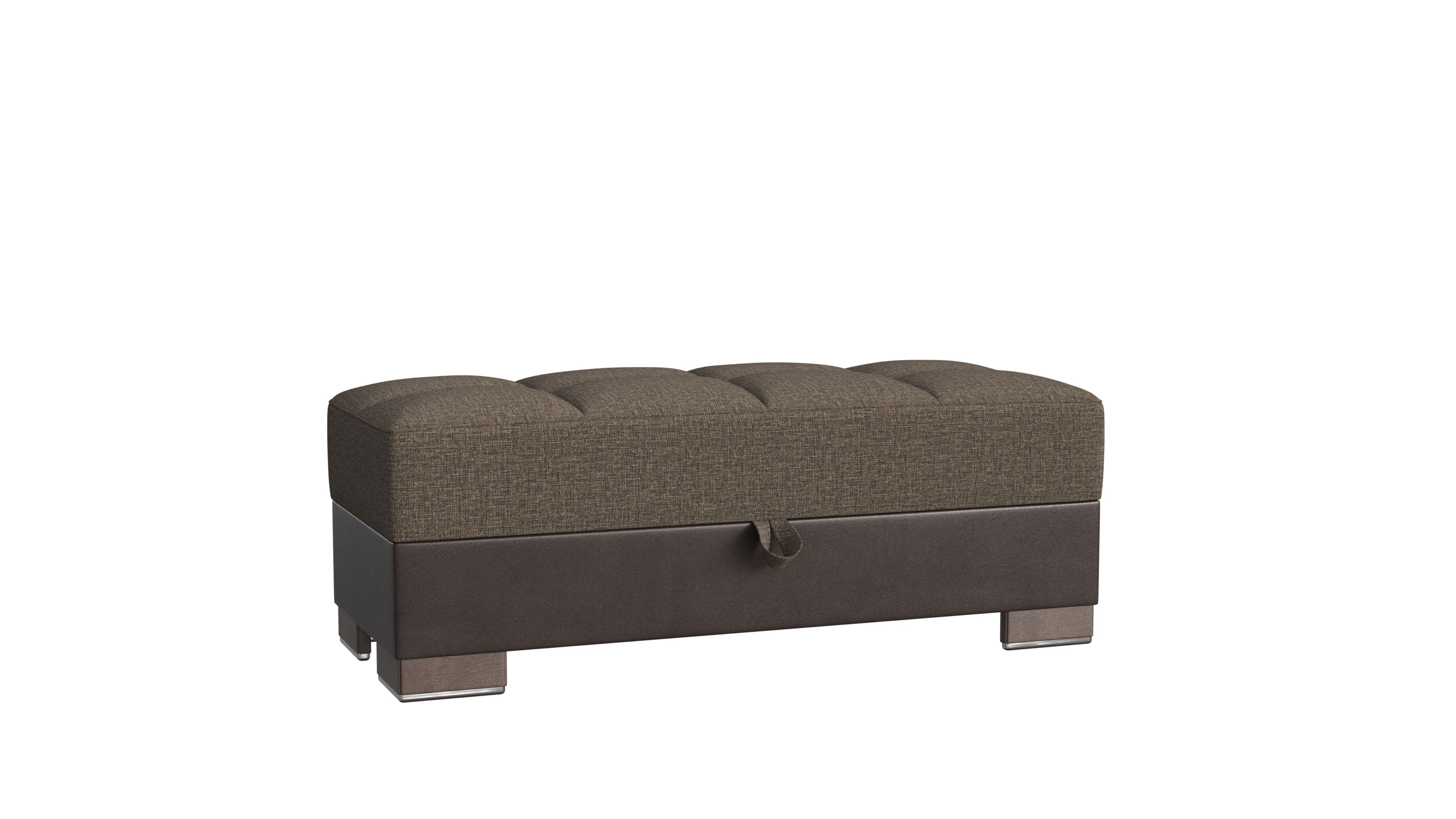 Ottomanson Rectangular Upholstered Ottoman - Storage Solution - Walmart.com