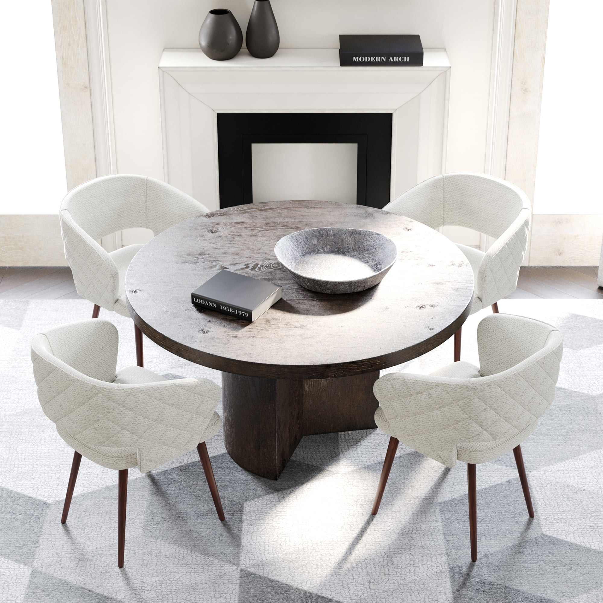 Ottomanson Palermos Mid Century Modern Easy Assembled Kitchen Dining ...