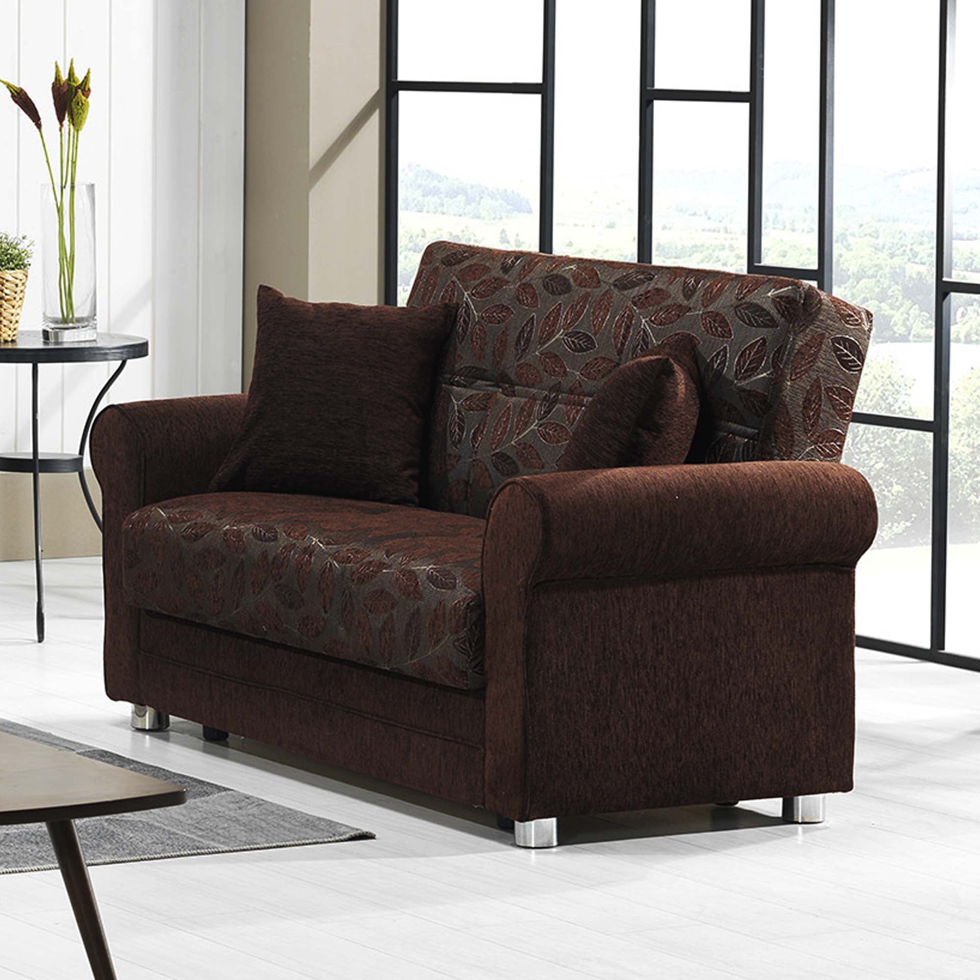 Dark brown loveseat store