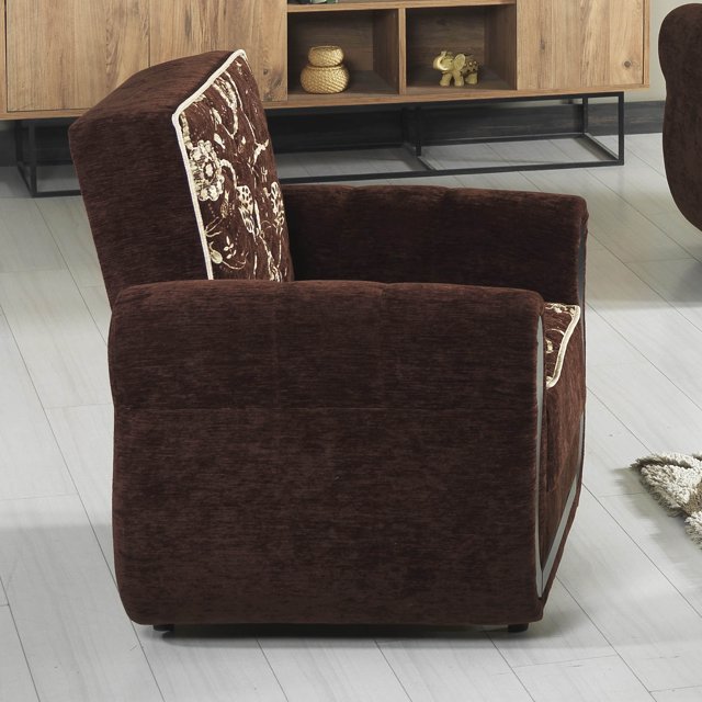 Ottomanson Roma Convertible Arm Chair, Brown Chenille - Walmart.com