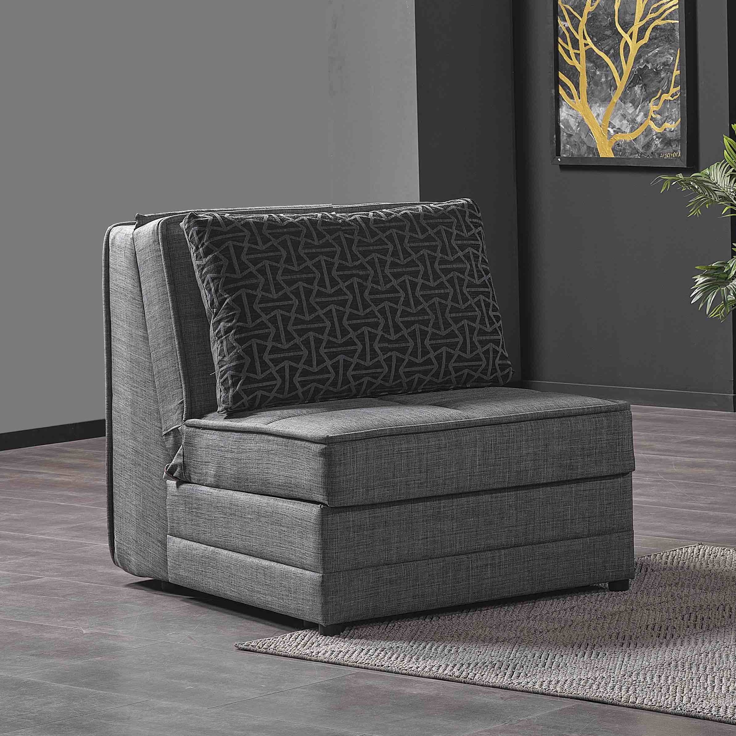 Ottomanson Salon Convertible Arm Chair Stylish Gray Chenille - Walmart.com