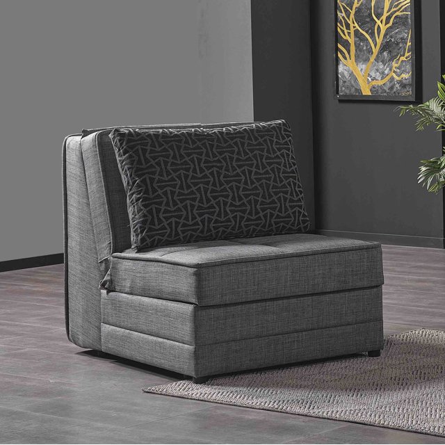 Ottomanson Salon Convertible Arm Chair Stylish Gray Chenille - Walmart.com