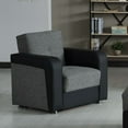 Ottomanson Symphony Convertible Arm Chair, Gray Leatherette Fabric ...