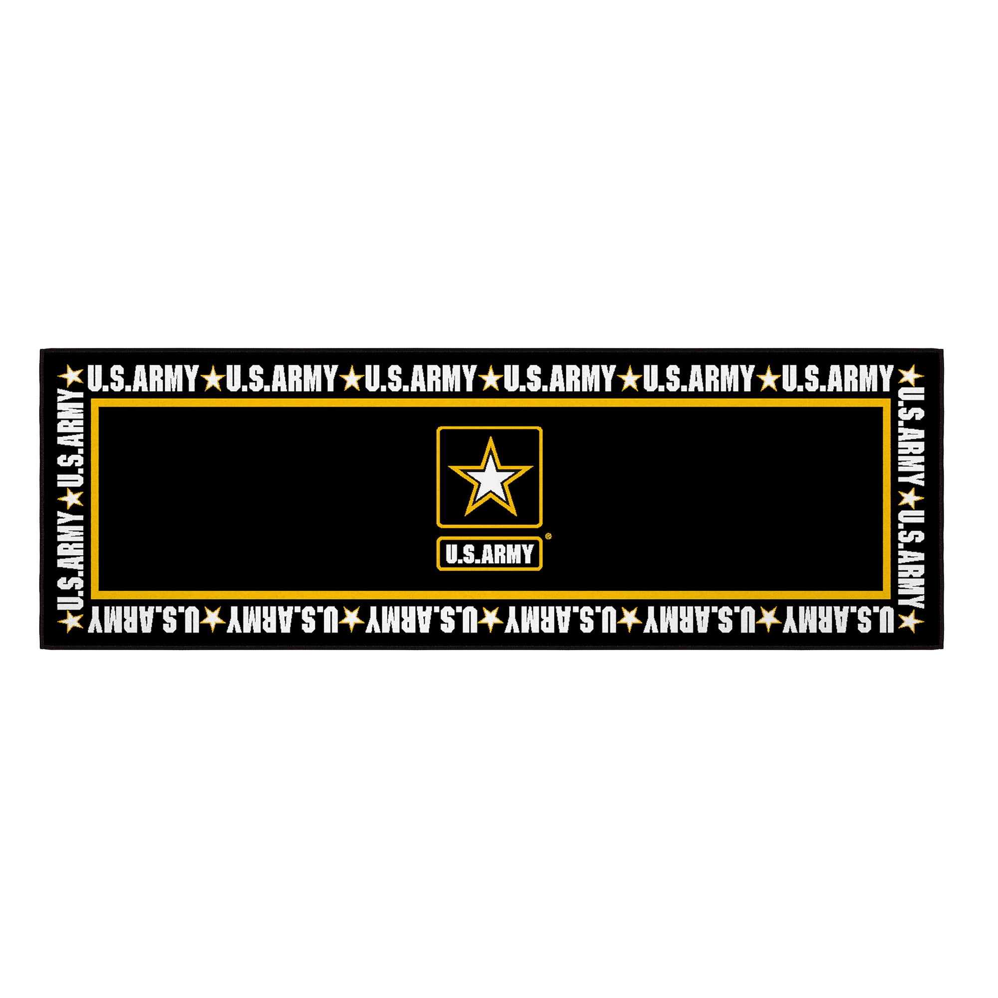 Ottomanson US ARMY Rubberback Runner Rug 20x59 Black/Yellow/White Strength Resilience - Walmart.com