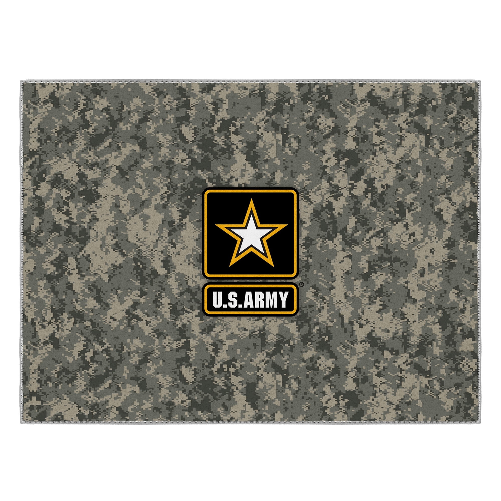 Ottomanson US ARMY Logo Camouflage Machine Washable Non-Slip Rubberback ...