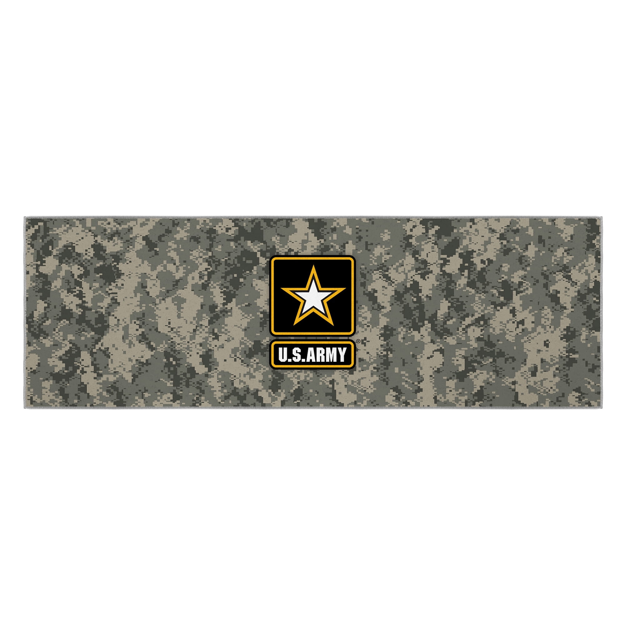 Ottomanson US ARMY Logo Camouflage Machine Washable Non-Slip Rubberback ...