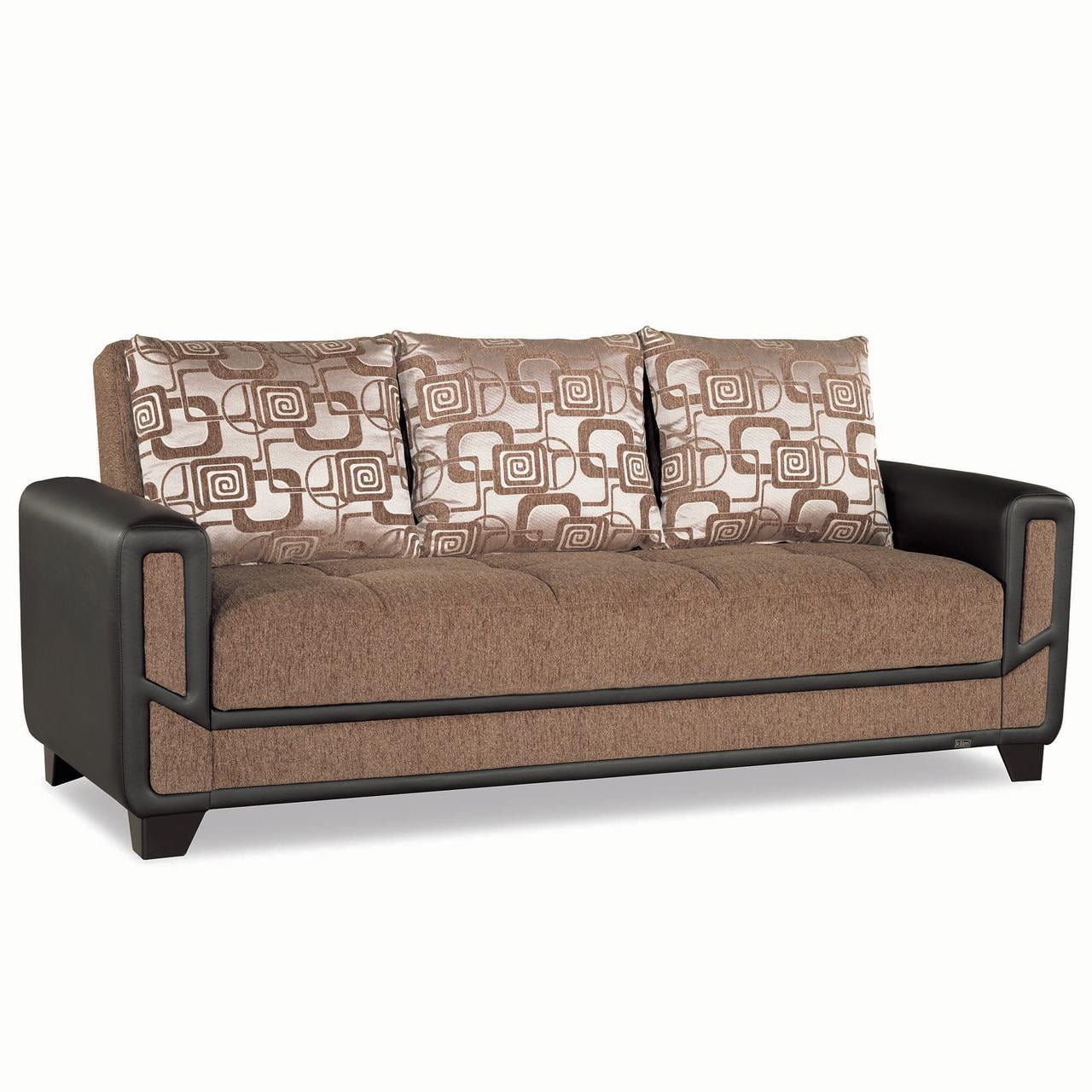 Ottomanson Ultimate Sofa Bed with Storage 75", Brown Chenille - Walmart.com