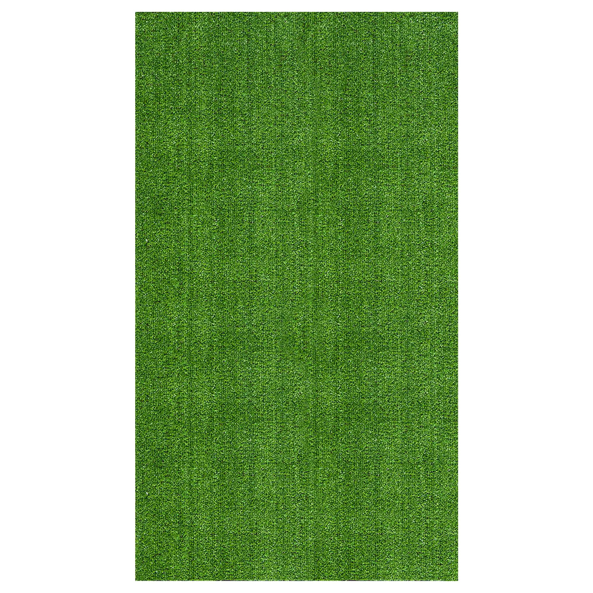 Ottomanson Waterproof Artificial Grass 3'11" x 6'7" Indoor Area Rug ...