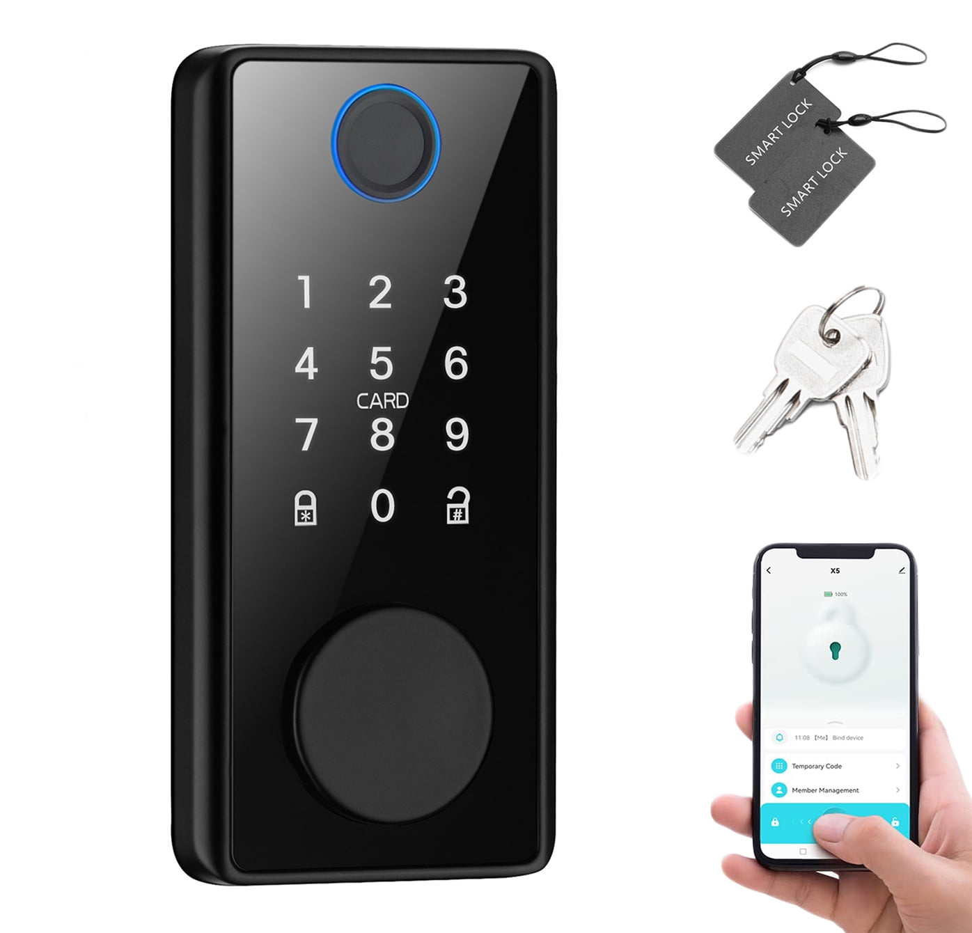 Otufan Smart Door Lock with Touchscreen Keypad Keyless Entry Door Lock ...