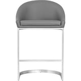 Otus Brushed Stainless Steel Faux Leather 26-inch Seat Height ...