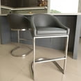 Otus Kitchen Chair, Brushed Stainless Steel Bar Stool, 26-inch Seat ...