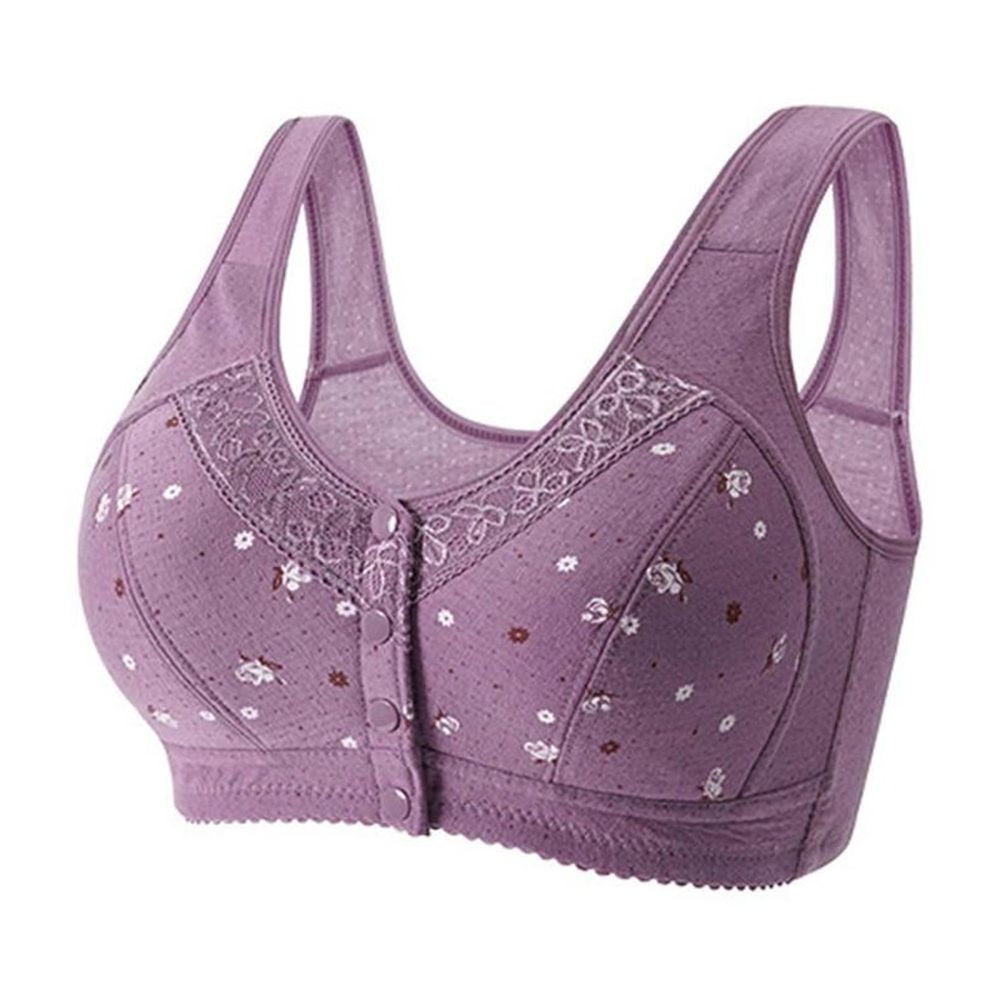 Otvok Bras Front Snaps Bras for Women Plus Size Wirefree Sport ...