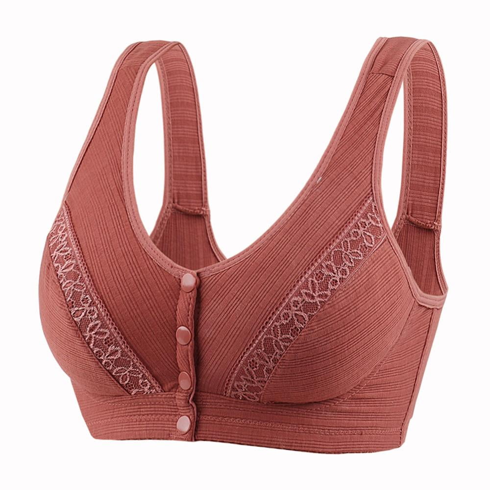 Otvok Comfortable Daisy Bra for Seniors,Front Closure Button Bra for ...