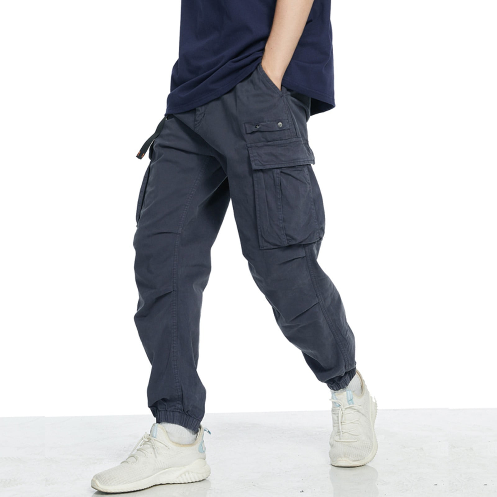 Otvok Mens Side Pockets Small Feet Tight Fitting Pants Full Length ...