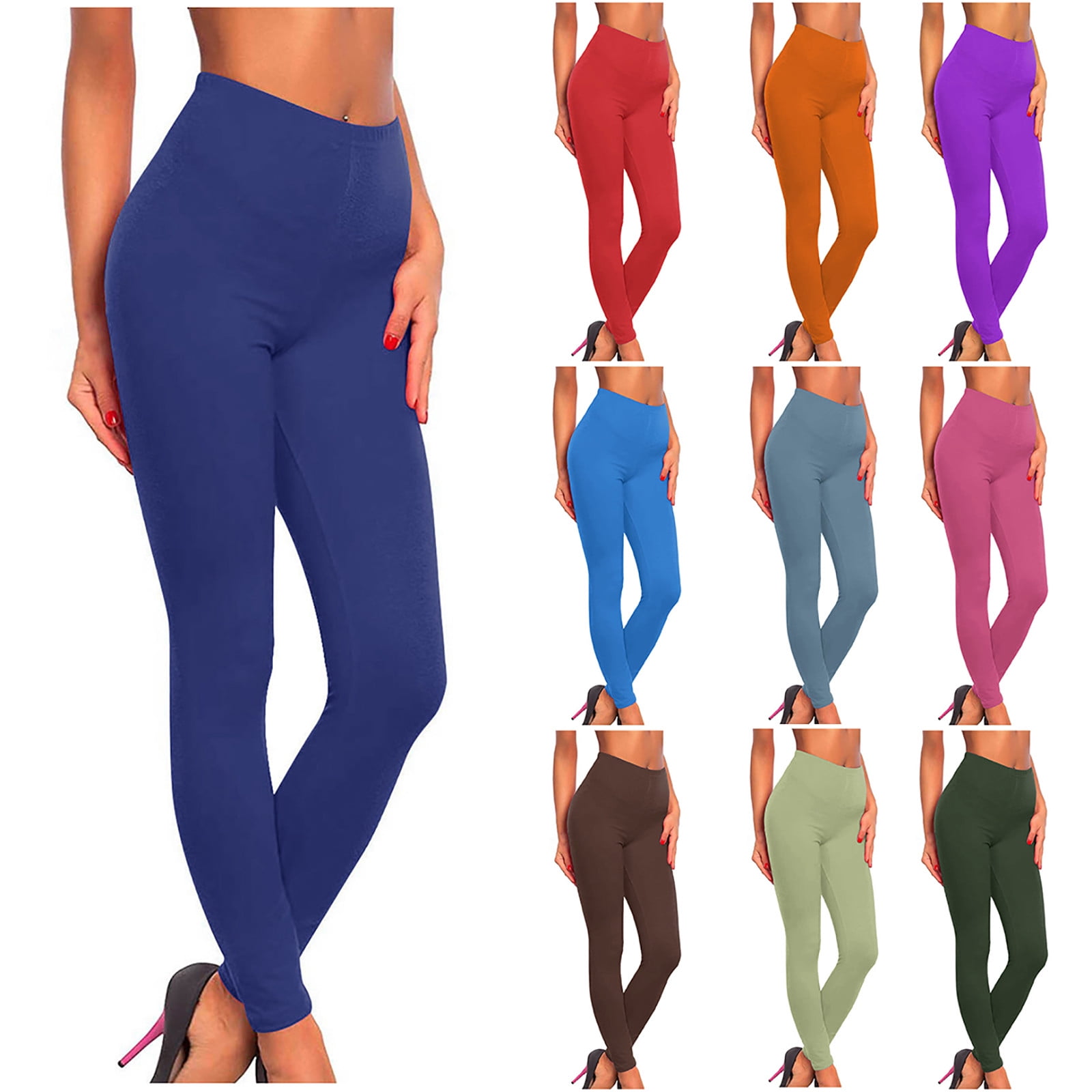 Otvok Stretch Pants for Women Sports Fitness Pants Solid Colored Casual ...