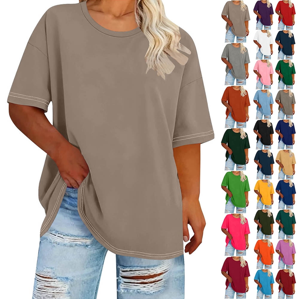 Otvok Trendy Plus Size Casual Tops Womens Oversized Summer T Shirts ...