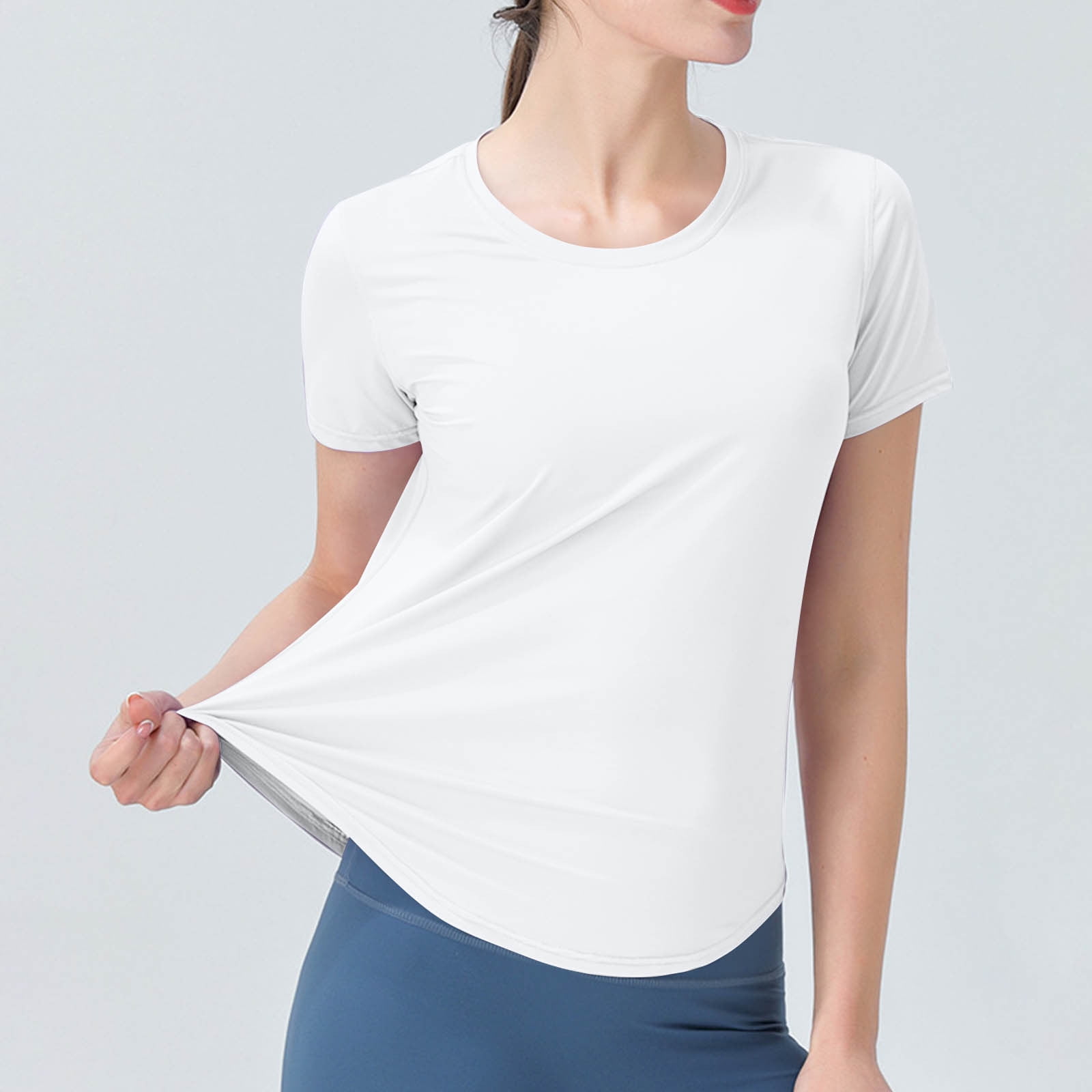 Otvok Womens Short Sleeve Solid Breathable Athletic T-Shirt Sweat ...